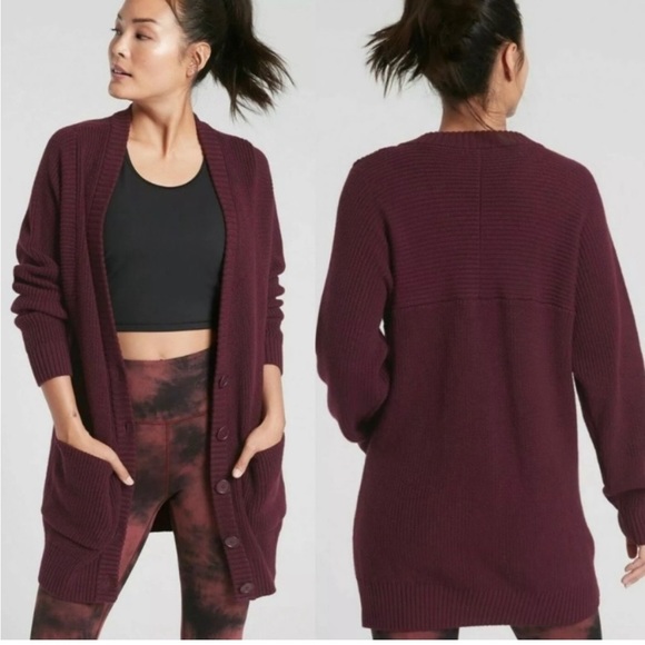 Athleta | Sweaters | Athleta West End Oversized Chunky Knit Cardigan ...